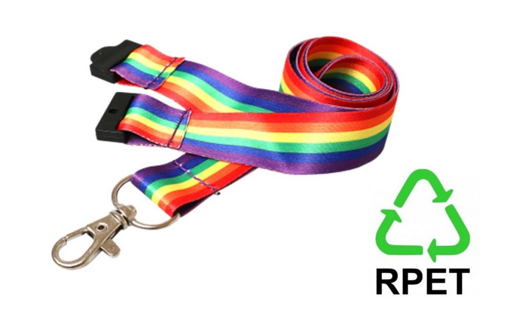 ECO-FRIENDLY Rainbow 20mm Lanyard - RPET Recycled Material… | Total ID