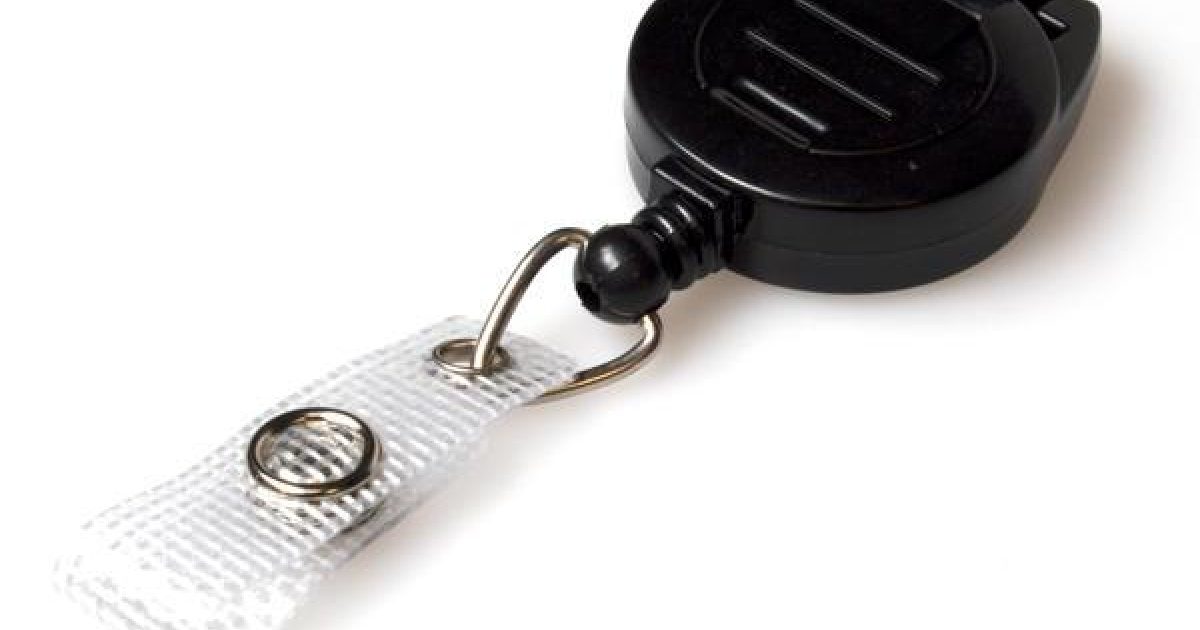 Black Attaching ID Badge Reels with Strap Clip (Pack of 50) | Total ID