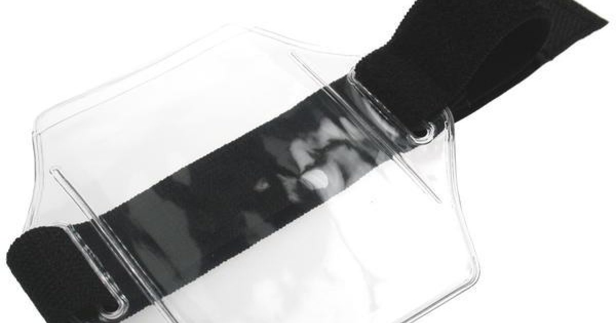 Black Vinyl Adjustable Armband Card Holder | Total ID