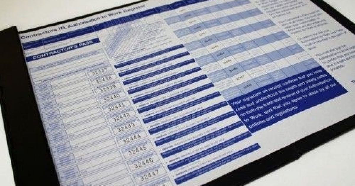 Contractor Authorisation To Work & Fire Register System | Total ID