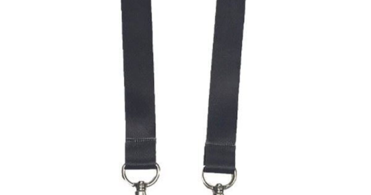 Plain Black Events Double Clip Lanyards With Metal Trigger… | Total ID
