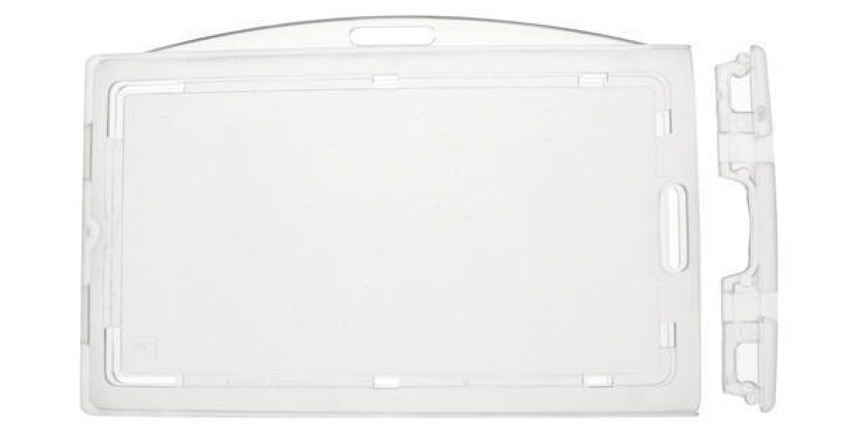 Clear Enclosed Rigid Card Holder - Lockable - Landscape -… | Total ID