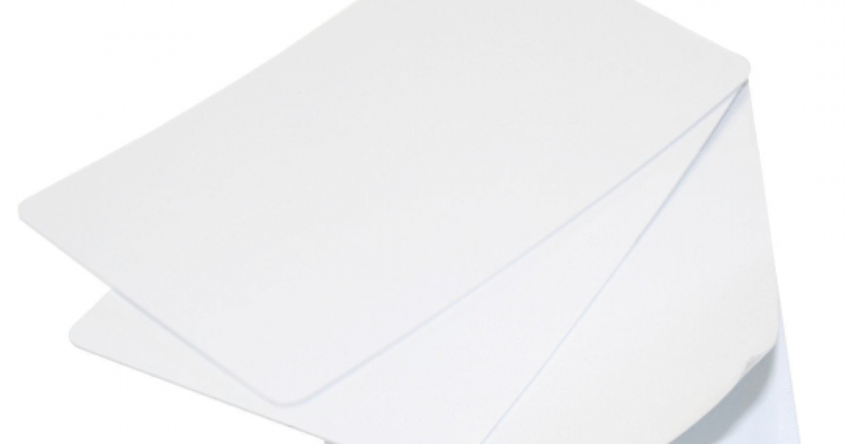 Blank White Self-Adhesive 320 Micron Plastic Cards - Pack… | Total ID